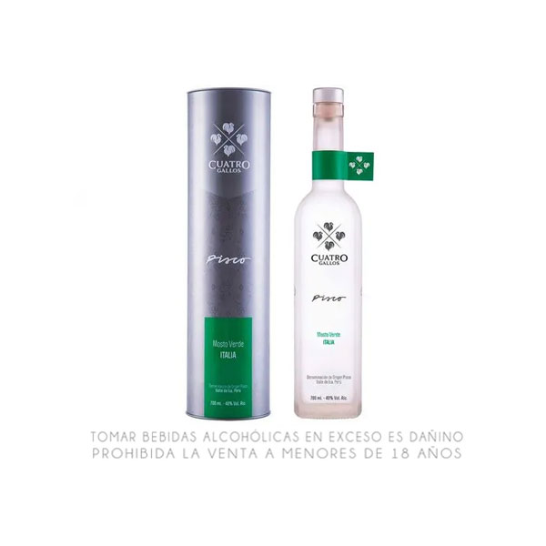 Pisco Cuatro Gallos Mosto Verde Italia 700 ml